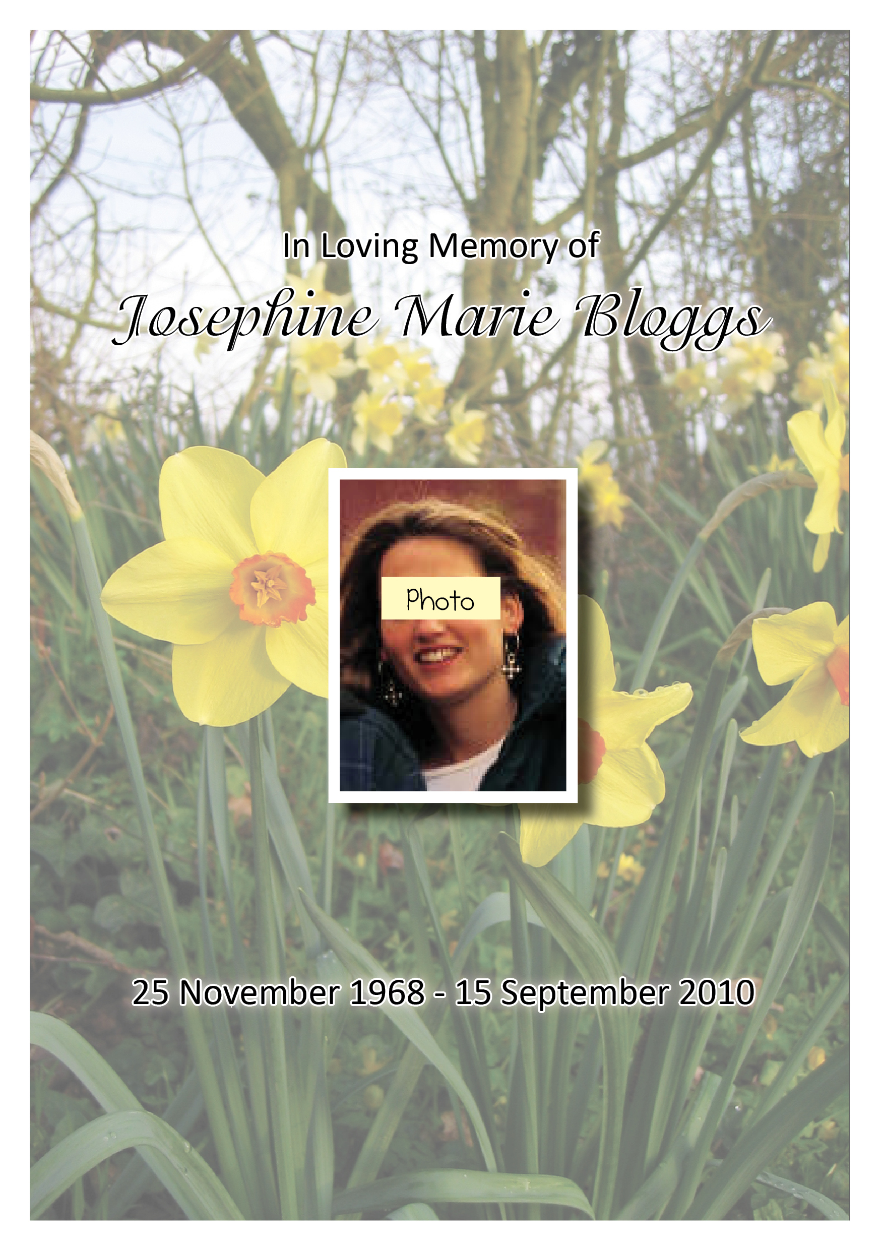 Funeral Service Sheets | Cath Waller Design